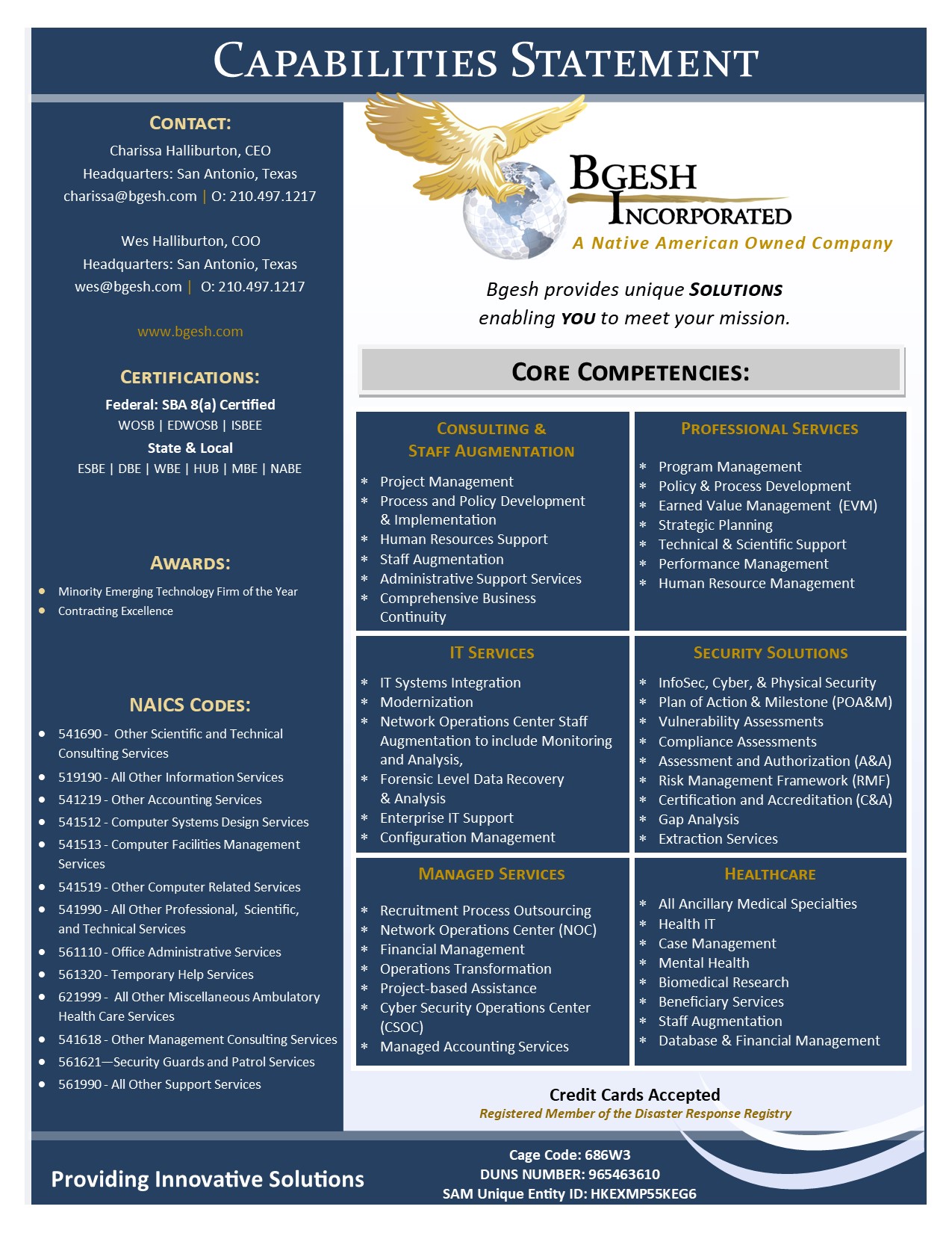 Capabilities Statements – Bgesh Incorporated