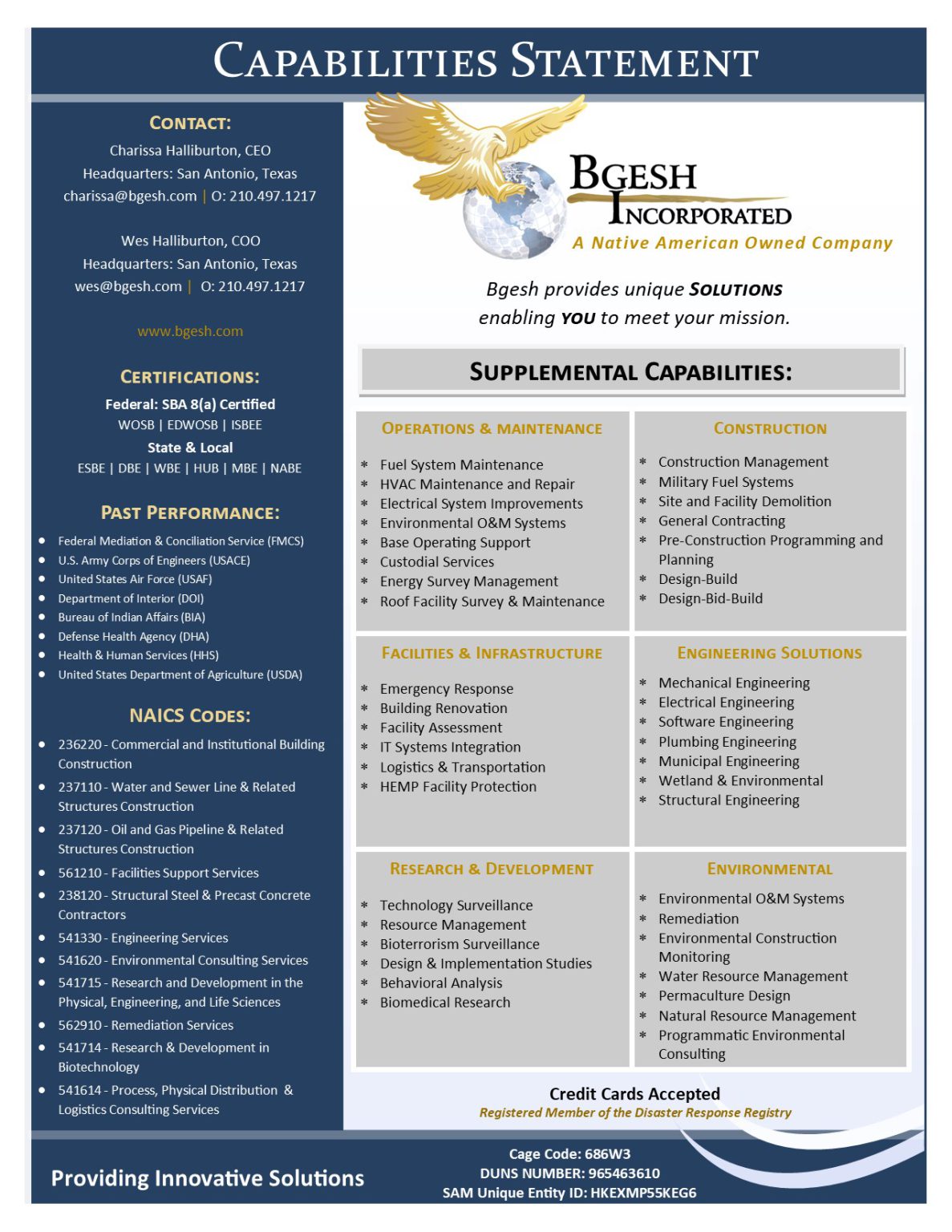 Capabilities Statements – Bgesh Incorporated